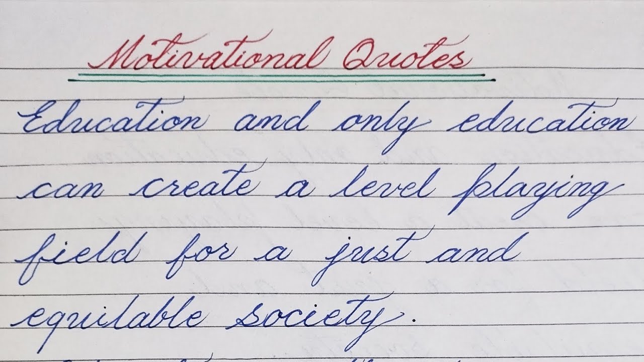 Motivational Quotes |Practice of cursive writing | goodhand writing ...