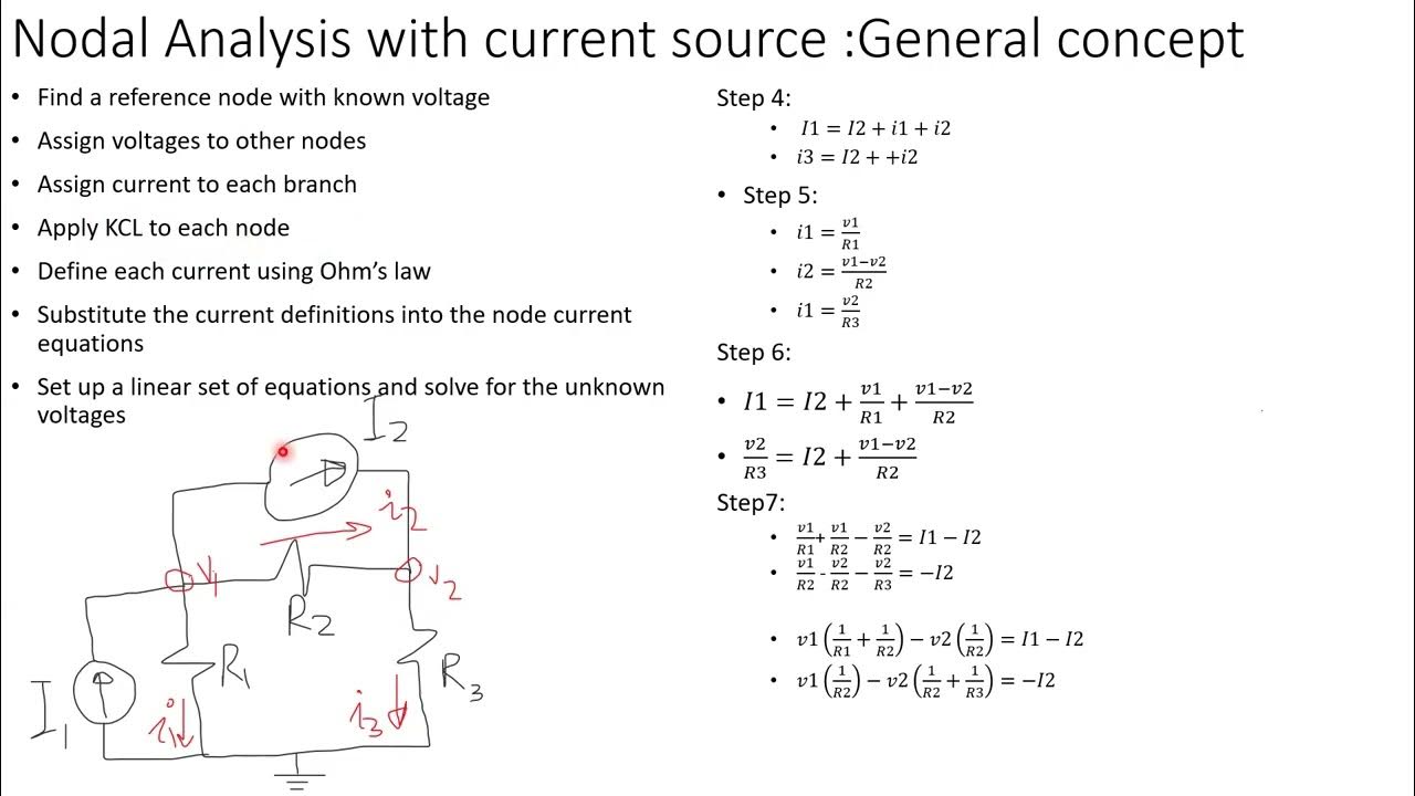 Circuit Analysis 1 - Nodal Analysis w Current Sources شرح - YouTube