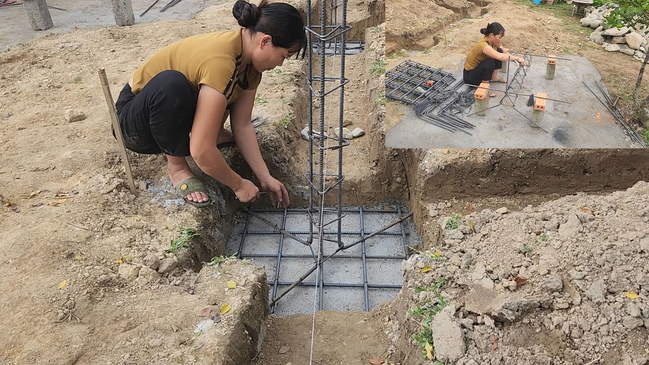 Drawing and construction of foundation pillars | sturdy chicken foot ...