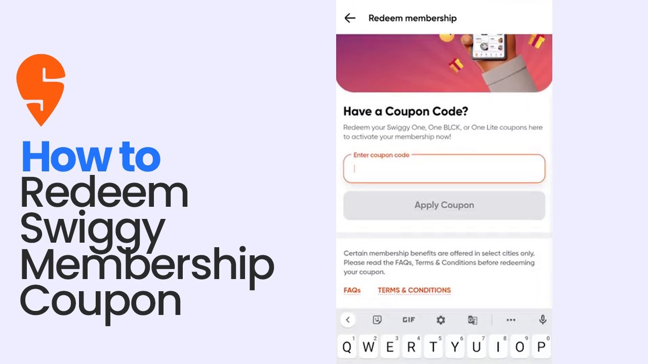 How to Redeem the Swiggy Membership Coupon - YouTube