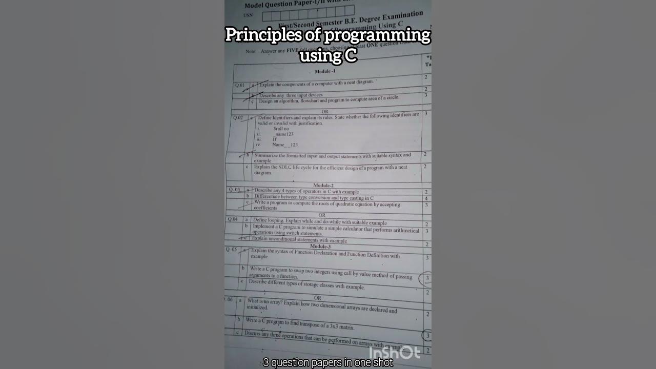 #BPOPS103 principles of programming using C vtu question paper . #vtu ... #BPOPS103 principles of programming using C vtu question paper . #vtu ...