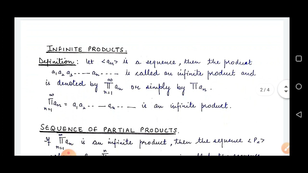 Infinite Products Lecture1 - YouTube