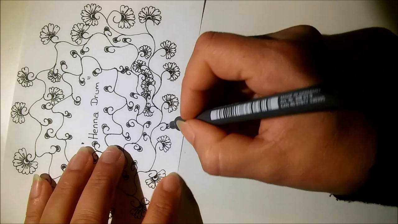Daily Tangle - Day 13 - Henna Drum - YouTube