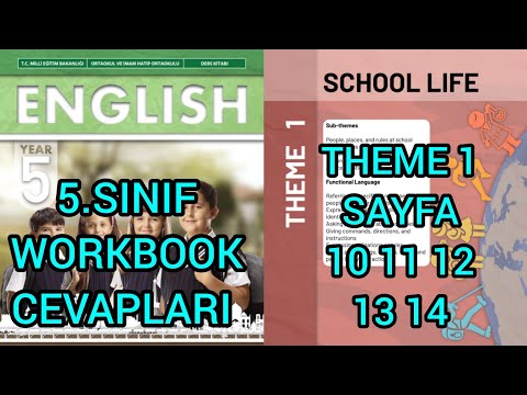 5. Sınıf İngilizce Dersi Çalışma Kitabı Workbook Theme 1 School Life Cevapları sayfa 10 11 12 13 14