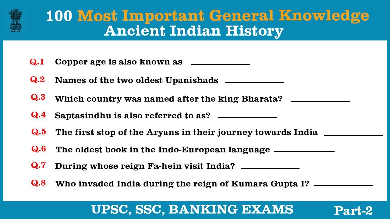 Most Important Ancient Indian History | Part 2 | Indian History ...