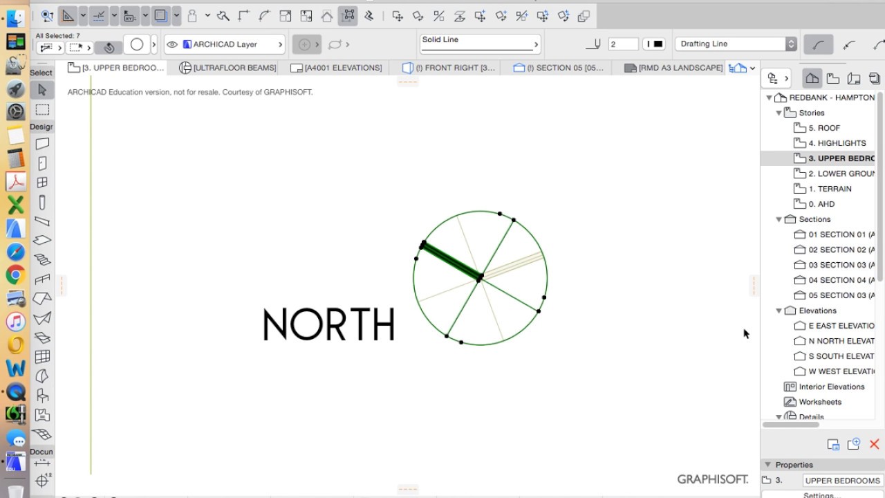 ArchiCAD 21 tutorial part 32 - Setting North Point - YouTube