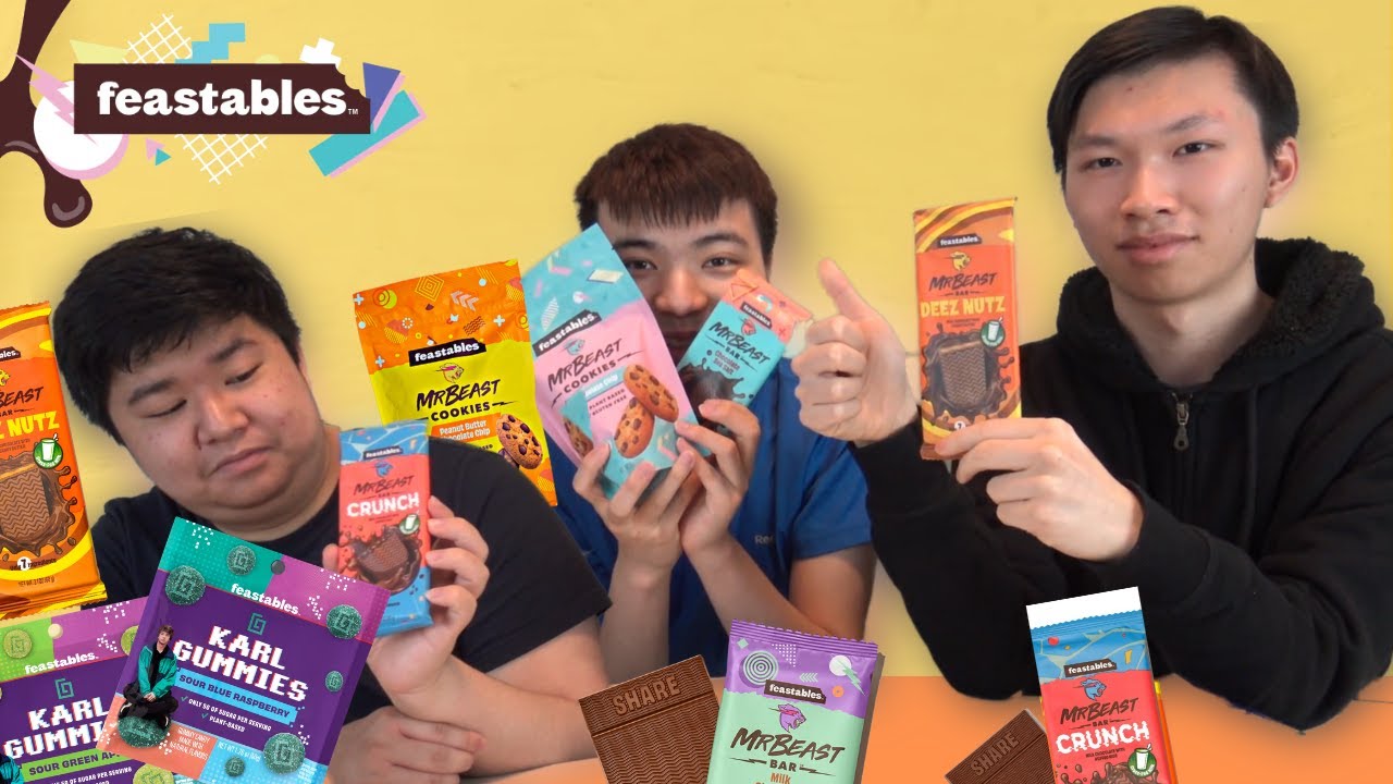 Trying EVERYTHING from Feastables by @MrBeast! (Chocolate, Cookies ...