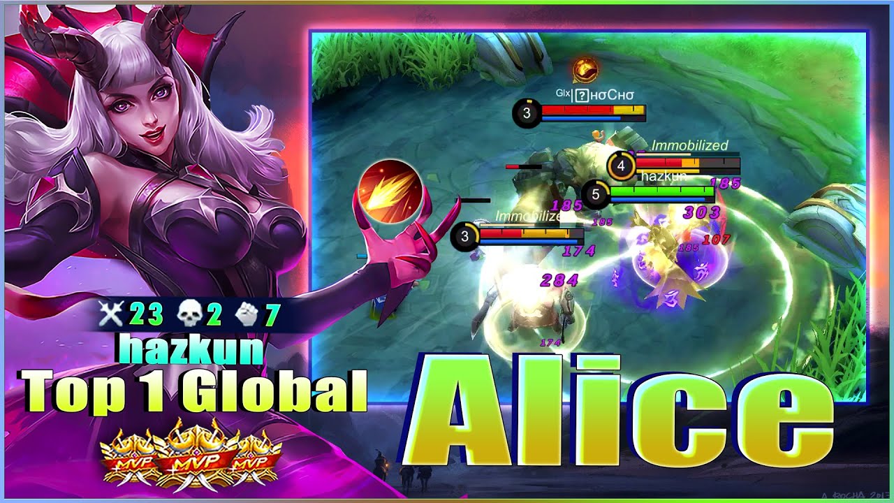 Alice Perfect Gameplay !! Top 1 Global Alice 23 kills by hazkun ...