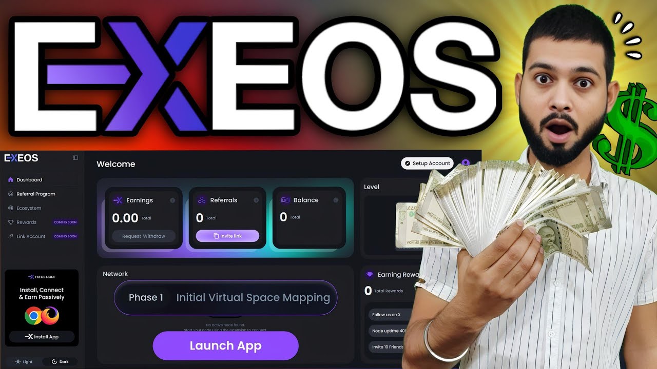 Exeos Network Airdrop - Run Extension Node Earned Rewards - YouTube