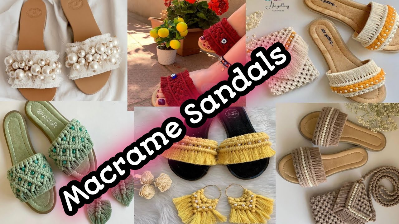 DIY macrame sandal ideas for ladies /Ladies fashion DIY macrame sandals ...