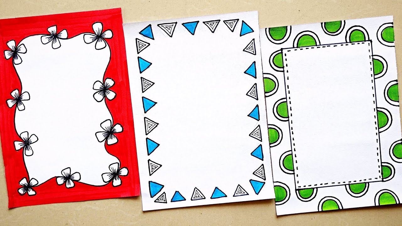 3 Quick and easy design borders for project work|Simple project border ...