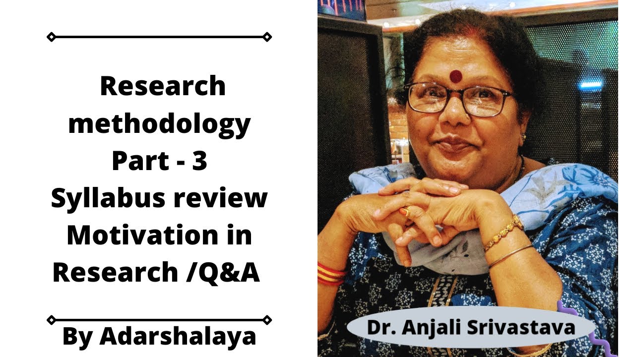 Research methodology, Part-3. Syllabus review, motivation in research ...