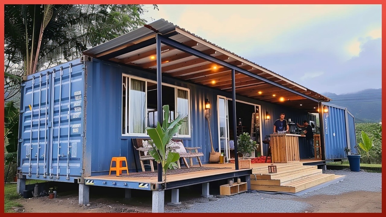 Man Builds Amazing DIY Container House 2 Years in 30 min | Low-Cost ...