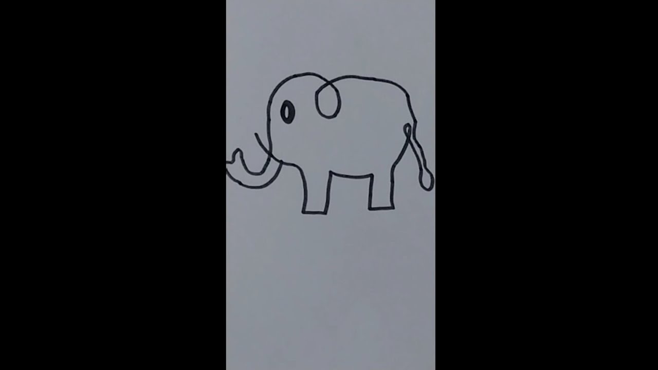 One line Elephant 🐘Art |Easy One Stroke Drawing|Drawing Elephant in One ...
