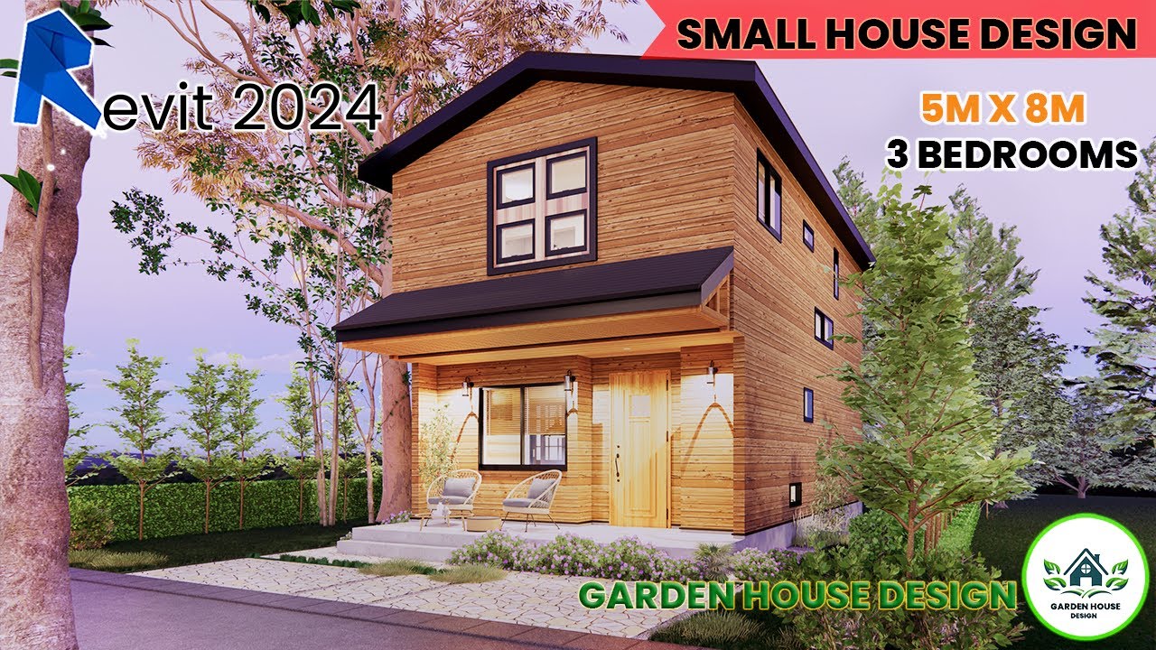 Small house design ideas 5x9 meters-3 bedroom-Simple and Cozy-Garden ...