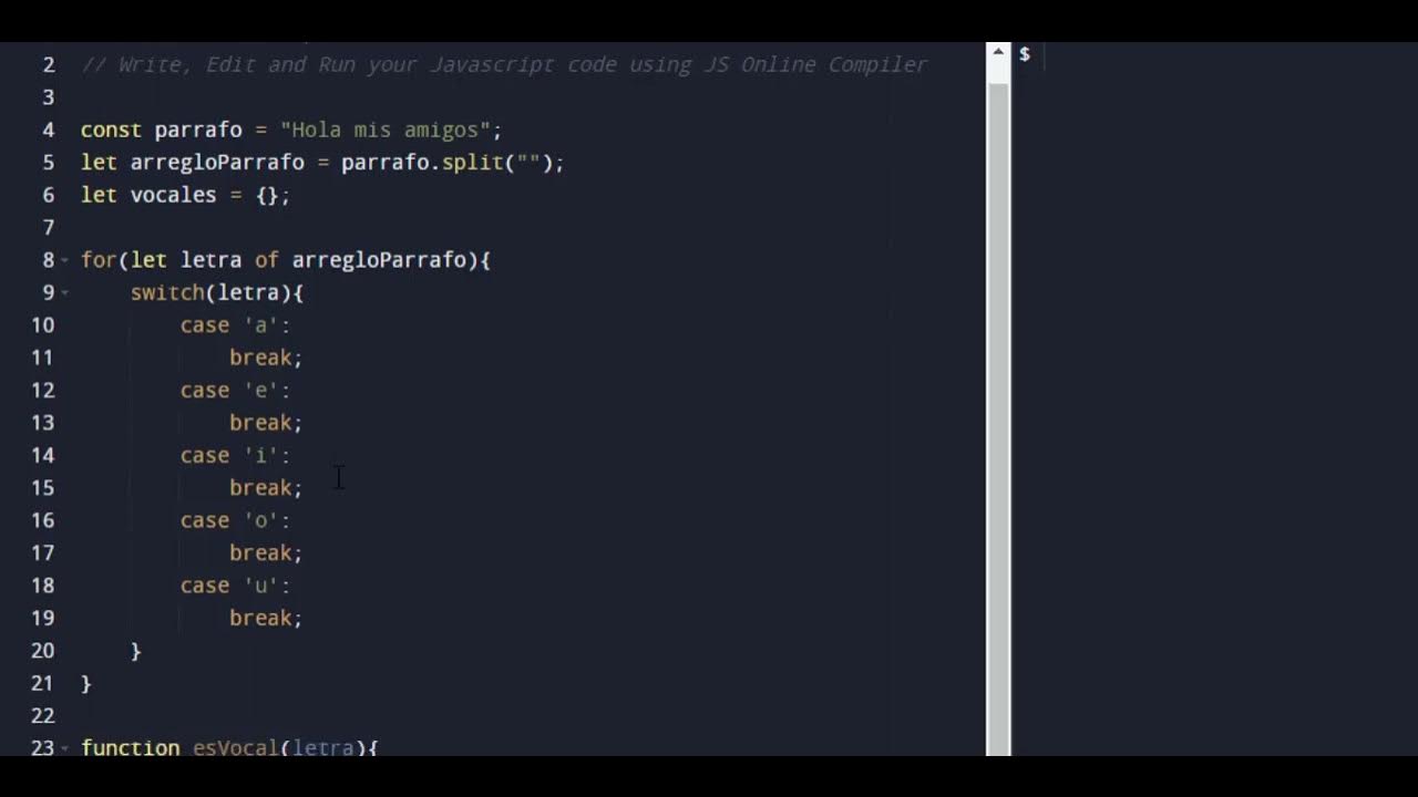 Hallar cantidad de vocales que se repiten en una cadena de texto con ...