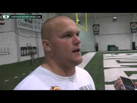 Michigan State Football Practice Report 8/18/14: OL Brian Allen - YouTube