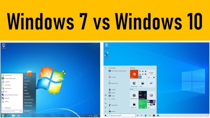 Comparing Windows 10 To Windows 7 Youtube Windows 7 Vs Windows 10