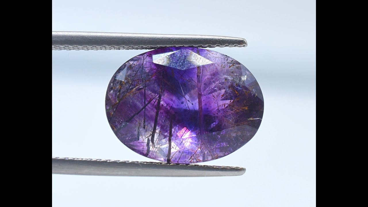 Natural Moroccan Amethyst Rutilated With Sparkling Hematite & Golden ...