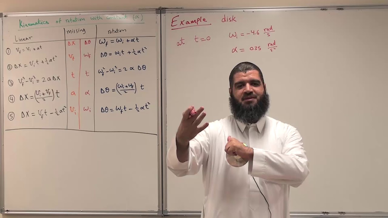 PHYS-101-Rotation with Constant Angular Acceleration - YouTube