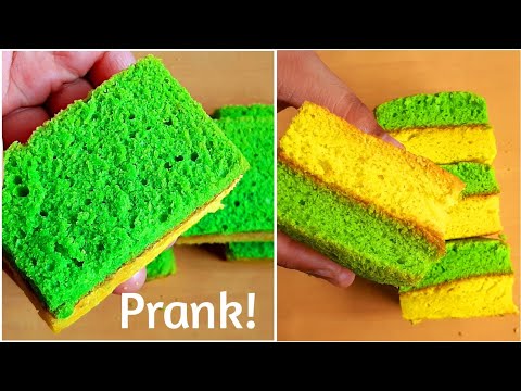Edible dish sponge cake | *prank*easy illusion cake| urban cook - YouTube