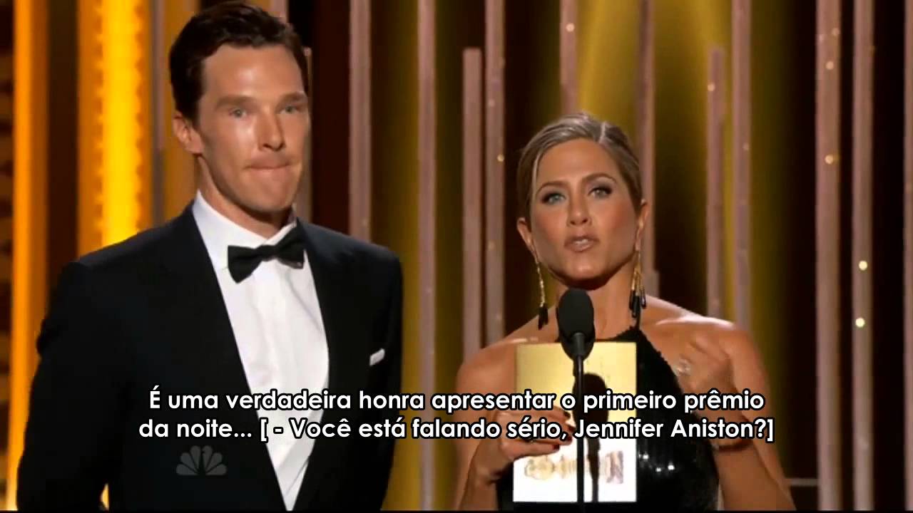 Legendado: Jennifer Aniston & Benedict Cumberbatch no Golden Globes ...