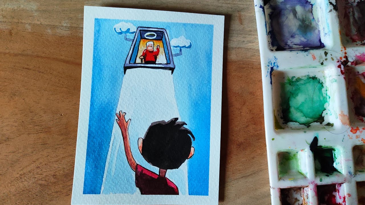 bye bye|drawing for beginners easy step by step |Dreamworld drawing ...