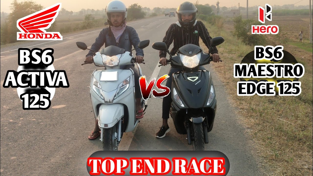 BS6 ACTIVA 125 VS BS6 HERO MAESTRO EDGE 125 DRAG RACE - YouTube