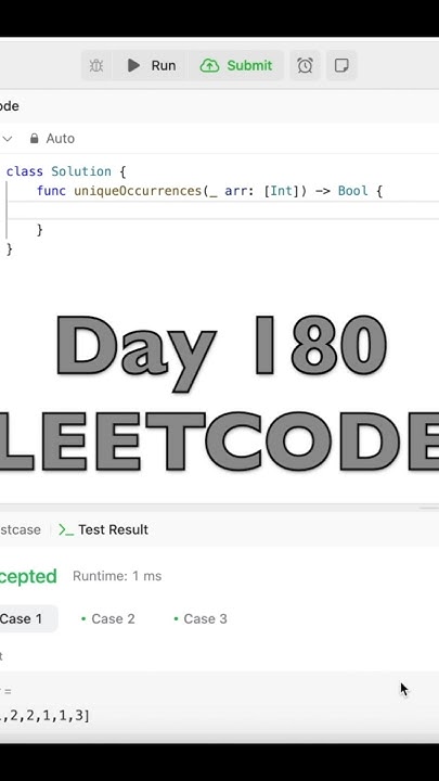 Day 180 Leetcode Problem 1207 Swift Daily Challenge Swiftui