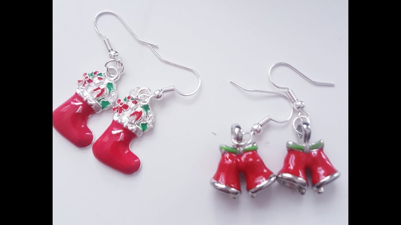 Make Your Own Christmas Earrings Tutorial - YouTube