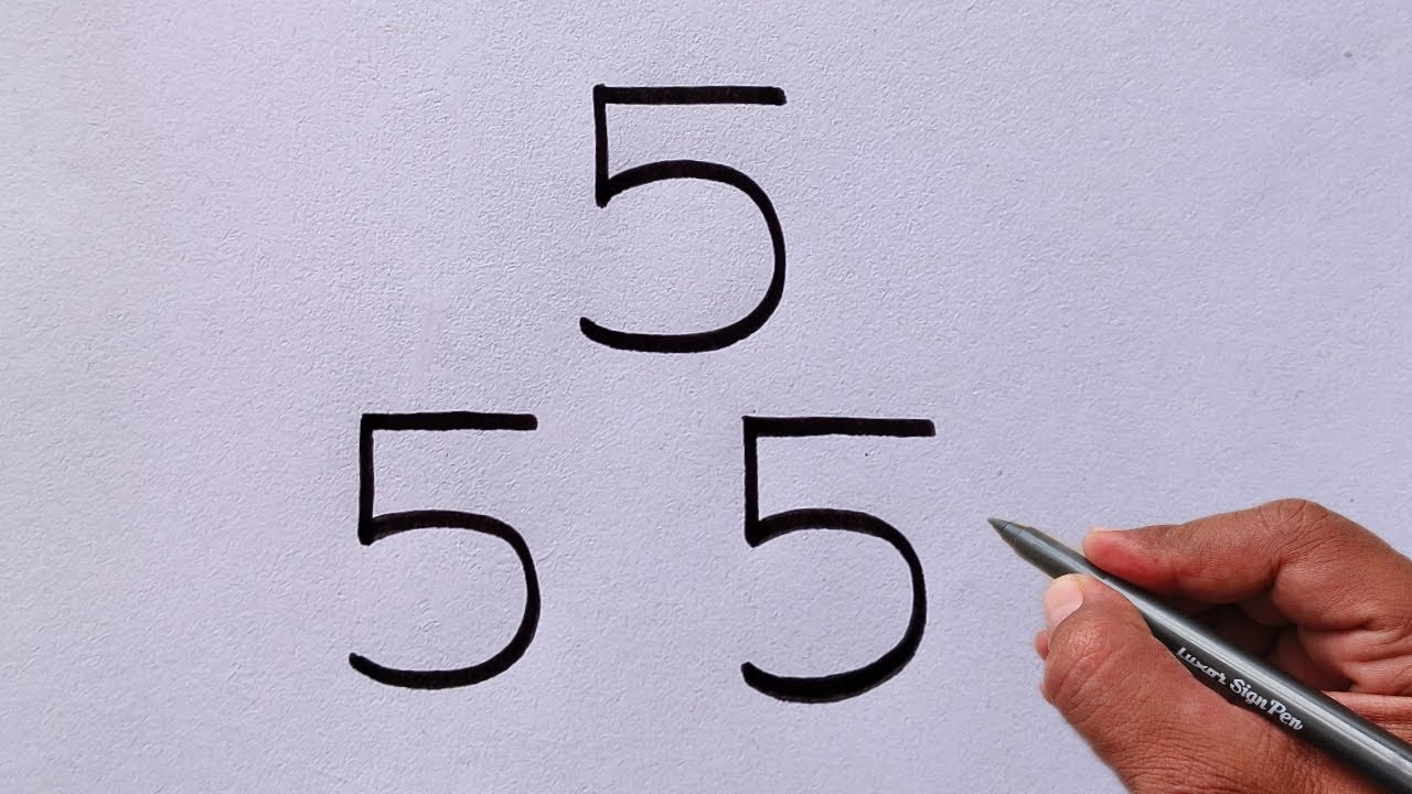 How to draw parrot from number 55 | Easy Parrot Drawing with number ...
