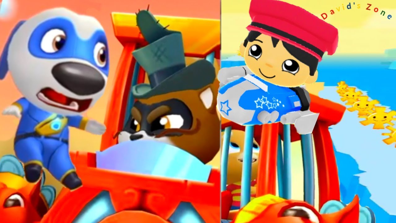 Tag with Ryan Game with Talking Tom Hero Dash (Saving Ginger) - YouTube