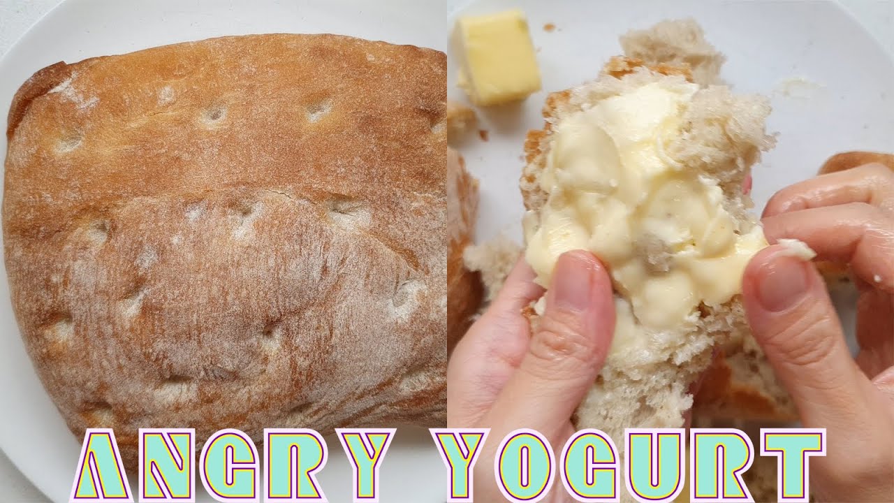 ANGRY YOGURT ASMR MUKBANG TRADER JOE BREAD SAVAGE HANDS EATING SMASHING ...