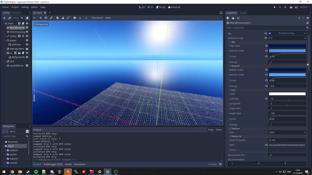 My Godot prototype's environment, reflections and light setup (in ...