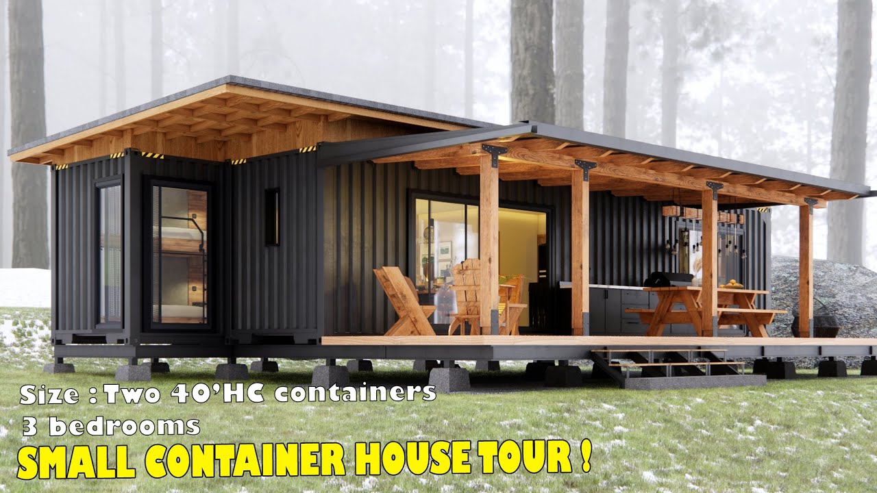 container house tour | 3 bedrooms | Turn two old containers into a ...