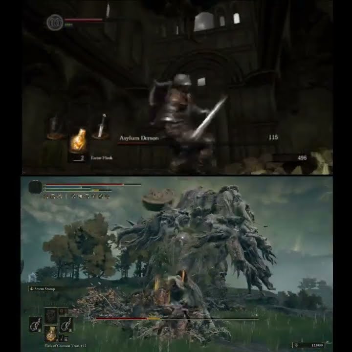 Asylum Demon (DS1) vs Edrtree Avatar (Elden Ring) - YouTube