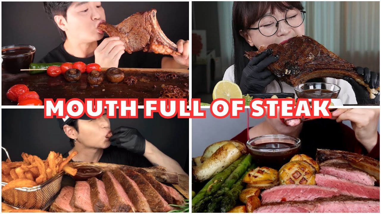mouth full of steak compilation | mukbang compilation | asmr eating ...