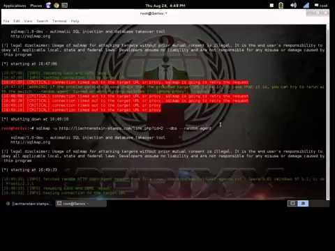 Kali Linux How To Resolve Sqlmap Error connection timed out to the target URL or proxy YouTube ...