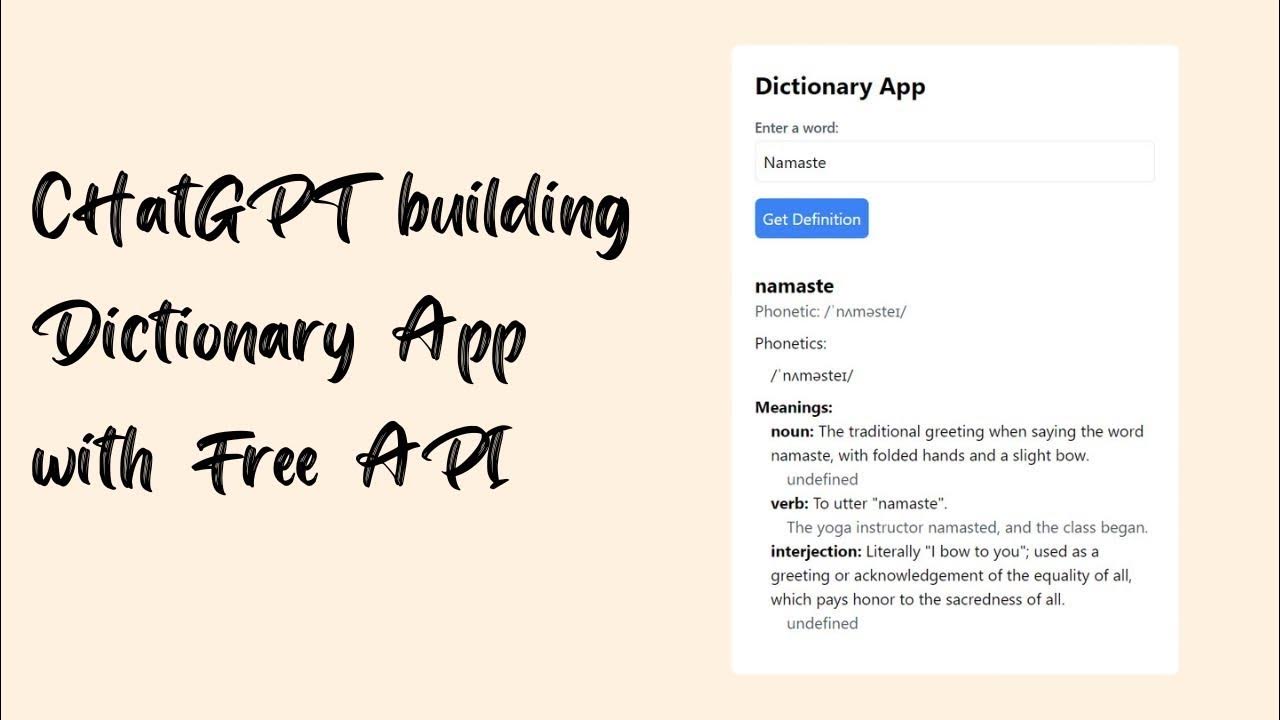 How I Built a Dictionary App Using chatgpt ( HTML CSS & JavaScript) Free Dictionary API ...