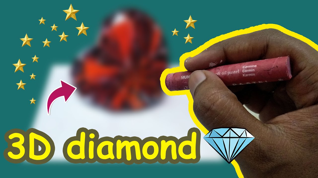 3D Heart shape Red DIAMOND Drawing💎 - YouTube