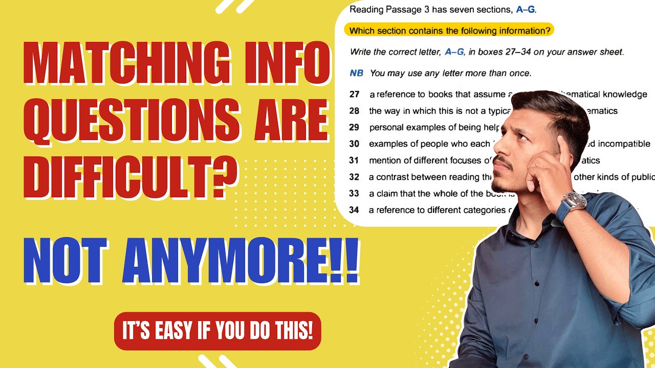 How to Solve Matching Information Questions in IELTS Reading - YouTube