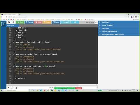 Example Derived Class using Public in C++ - YouTube