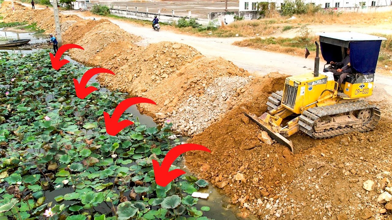 The Best New Project!! Using Bulldozer to Fill Land Discharging Trash ...