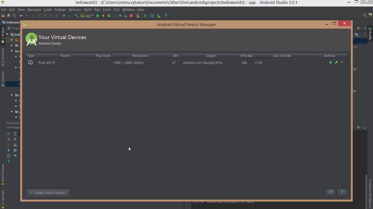 Adding New Virtual Device - Android Virtual Device Manager - Android ...