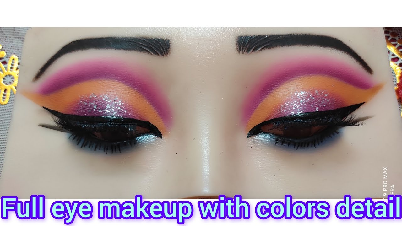 Full eye makeup tutorial with colors detail!! eye makeup practice dummy ...