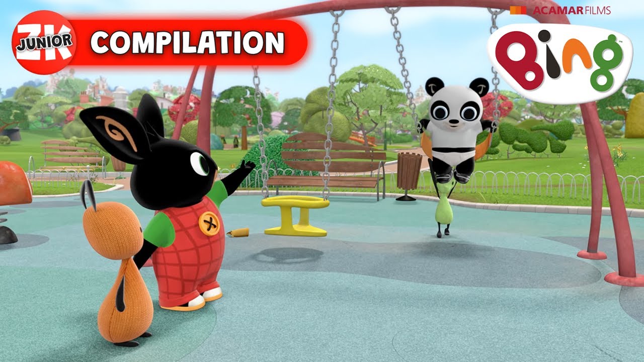 Take Turns On The Swing Bing! | Bing Clip Compilation | ZeeKay Junior ...