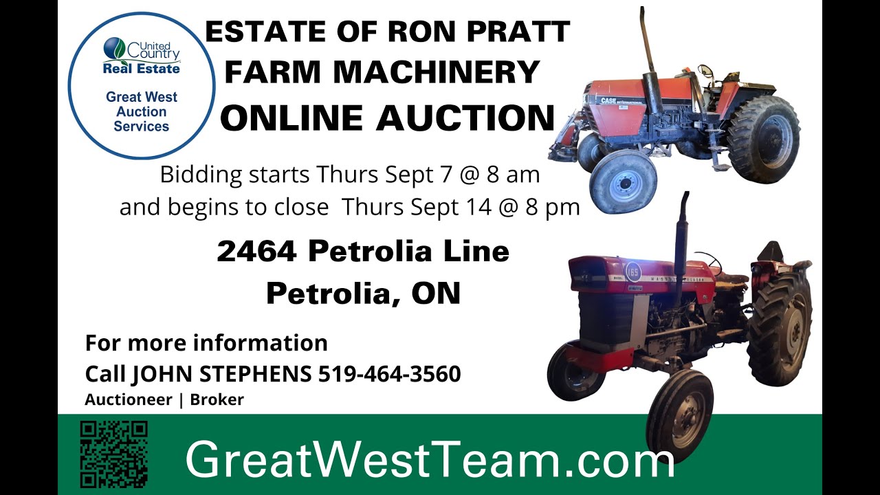 Estate of Ron Pratt Online Farm Machinery Auction - YouTube