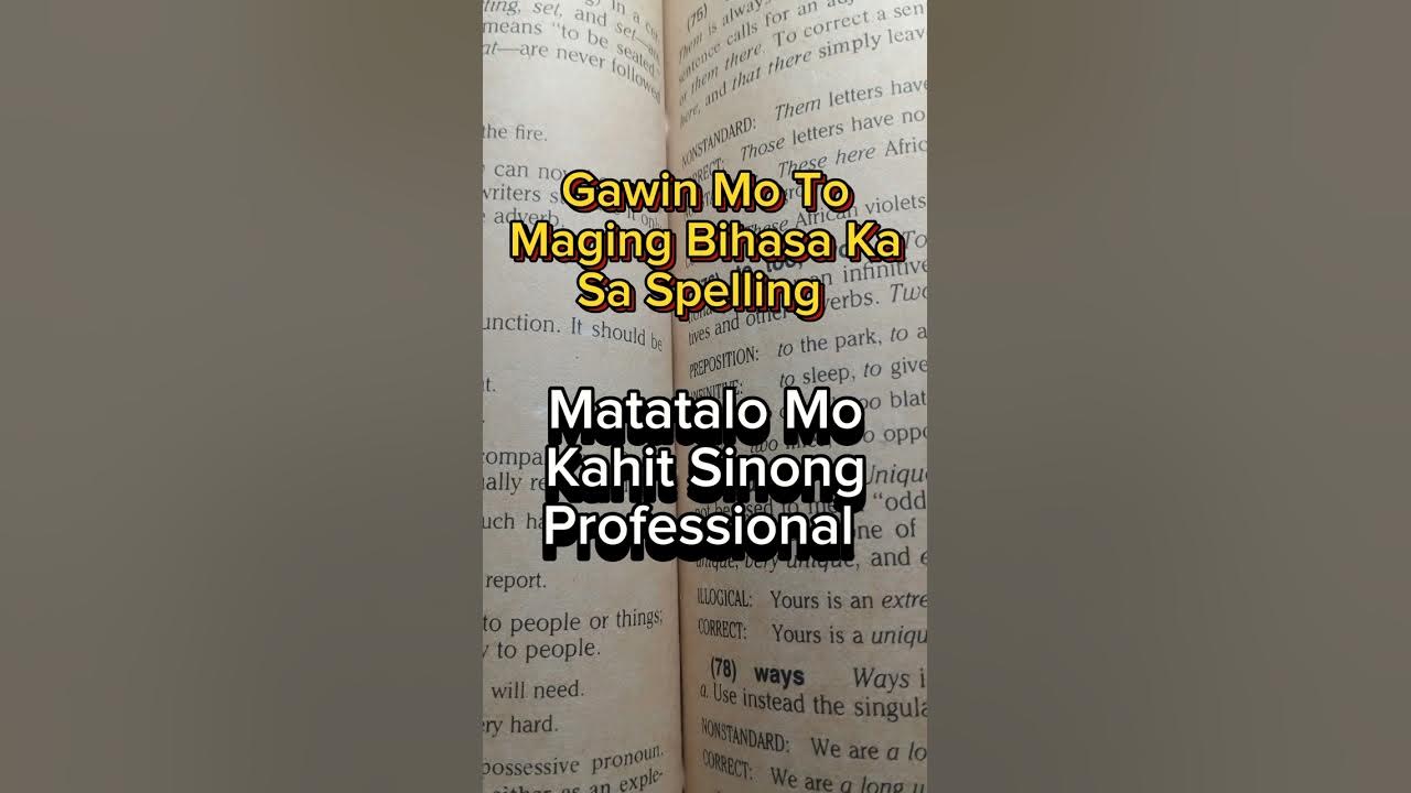 PAANO MAGING BIHASA SA SPELLING - YouTube