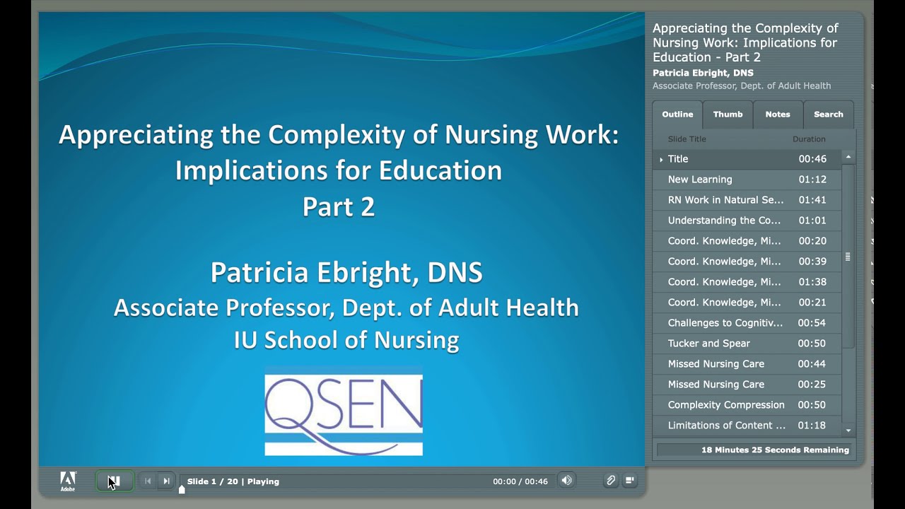 QSEN Module 1: Appreciating the Complexity of Nursing Work, Part 2 ...