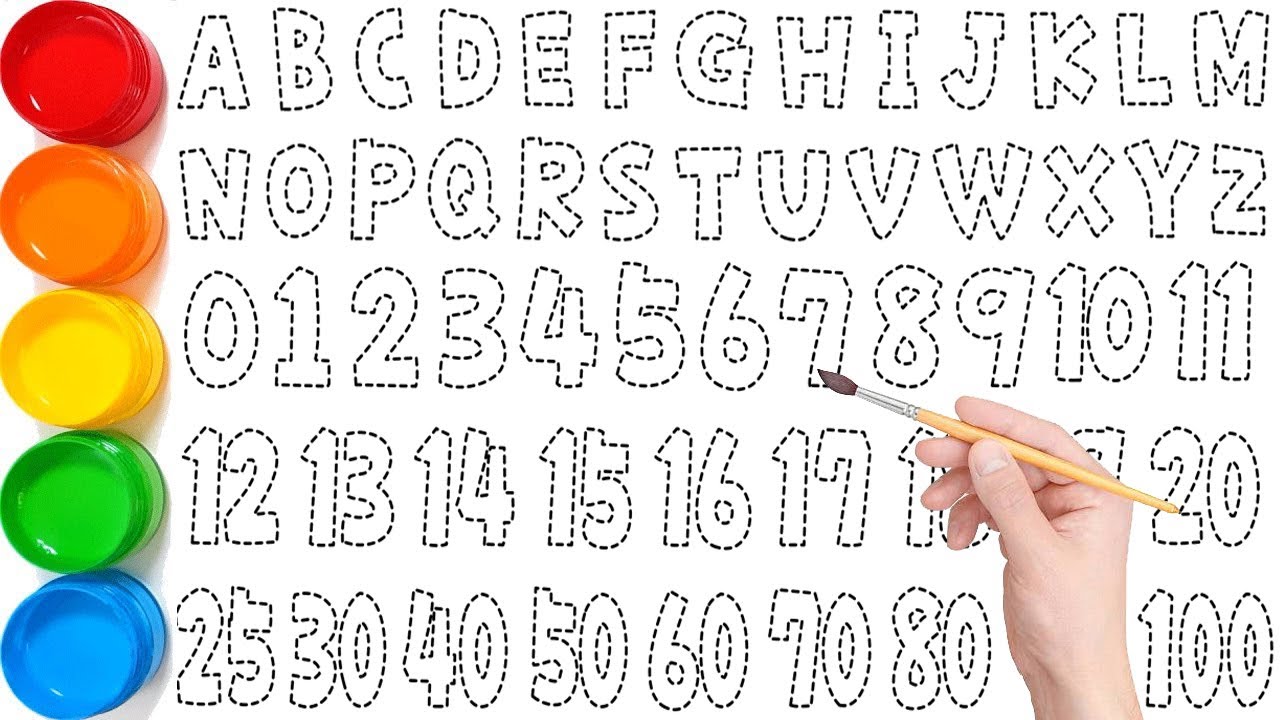 Let's Drawing and Painting Small Letters a-z & Numbers 1-1000 | Fun ...